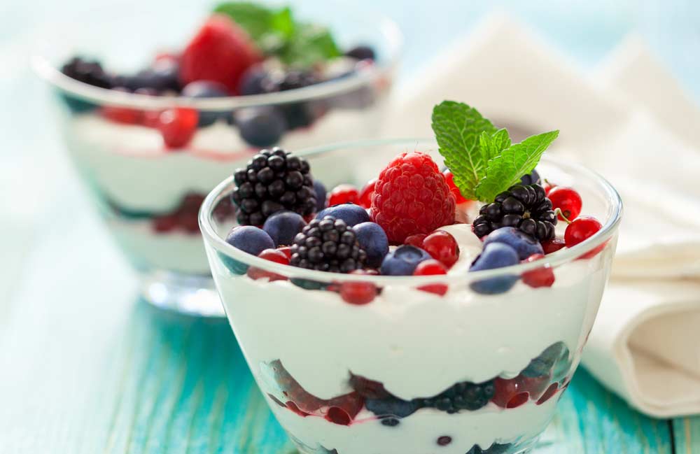 Red, White & Blueberry Yogurt Parfait